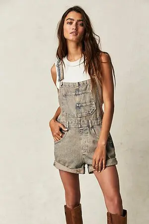 Free People We The Free Ziggy Shortalls Peach
