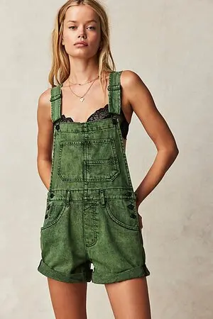 Free People We The Free Ziggy Shortalls Verde