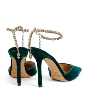 JIMMY CHOO Saeda 100 Velvet Pumps