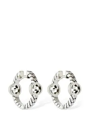 Gucci Interlocking G Hoop Earrings - Silver