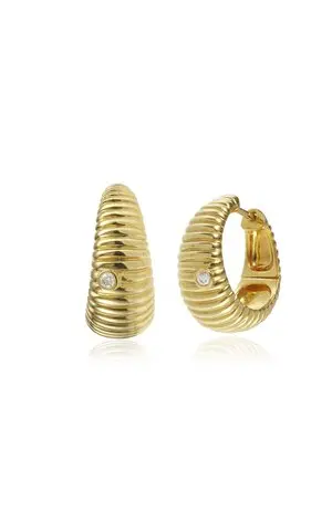 Yvonne Léon 9k Yellow Diamond Hoop Earrings