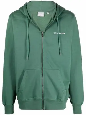 DAILY PAPER Logo Embroidered Zip-up Hoodie