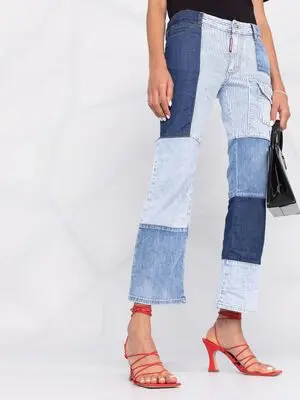 Dsquared2 Cropped Patchwork Jeans