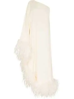 TALLER MARMO Ubud Feather-trim Gown - Neutrals