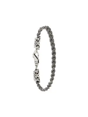 Emanuele Bicocchi Sterling Chain Plait Bracelet