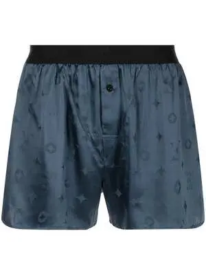 FLEUR DU MAL Silk Boxer Shorts - Blue