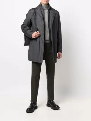 LARDINI Roll-neck Wool-blend Jumper - Grey