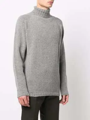 LARDINI Roll-neck Wool-blend Jumper - Grey
