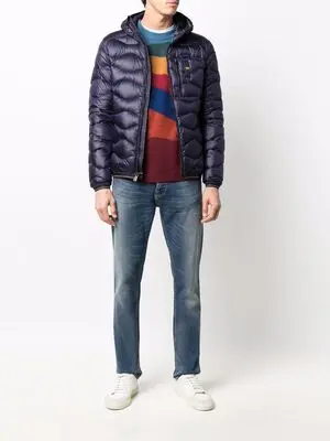 BLAUER. Quilted Down Jacket - Blue