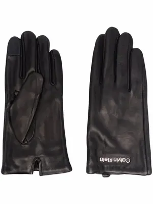 Calvin Klein Plaque Gloves - Black