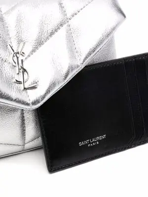 Saint Laurent Quilted Metallic-effect Clutch Bag