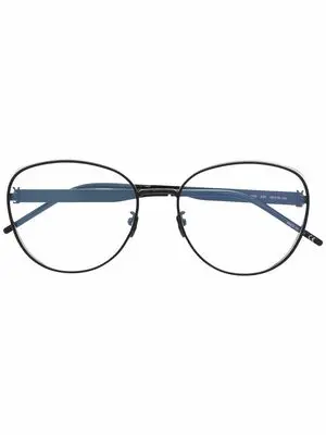 Saint Laurent Polished-effect Round-frame Glasses