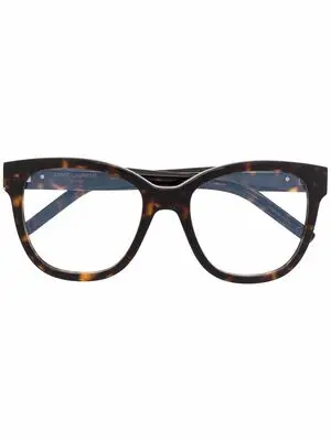 Saint Laurent Tortoiseshell Oversized Eyeglasses - Brown