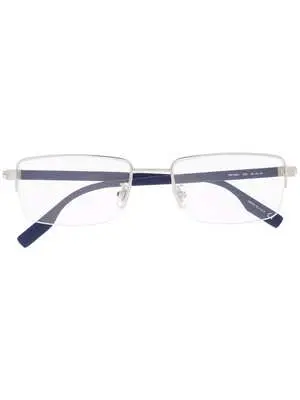 Montblanc Matte-effect Rectangle-frame Glasses - Silver