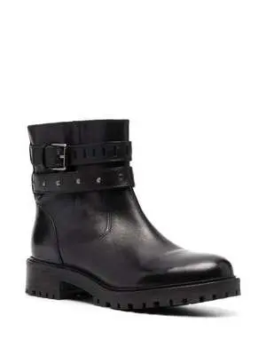 Geox Buckled Leather Ankle Boots