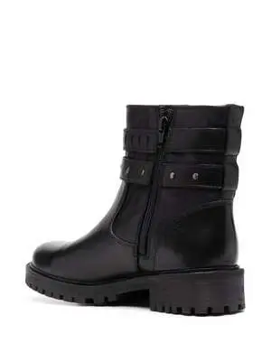 Geox Buckled Leather Ankle Boots