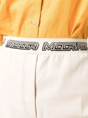 Stella McCartney Logo Waistband Cropped Trousers - Neutrals