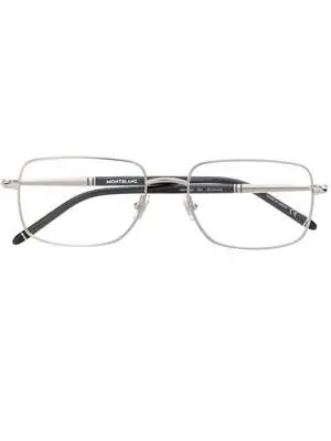Montblanc Slim Square Frame Glasses - Silver
