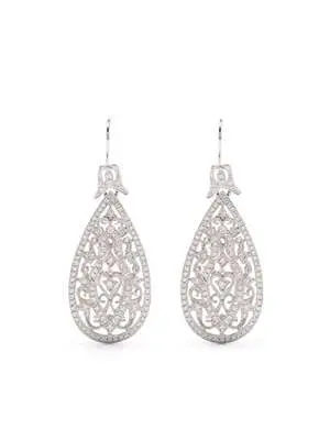 WOUTERS & HENDRIX 18kt White Gold Diamond Drop Earrings - Silver