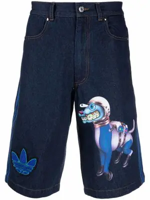 Adidas X Kerwin Frost Ogo-patch Denim Shorts