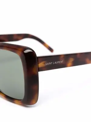 Saint Laurent Tortoiseshell Oversize-frame Sunglasses - Brown