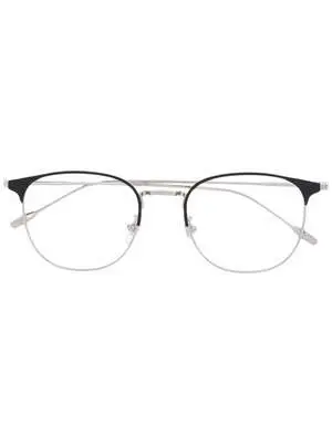 Montblanc Matte-effect Round-frame Glasses - Silver