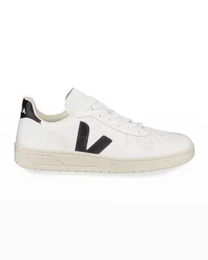 VEJA VEJA V-10 Leather Platform Sneakers - Extra White Black