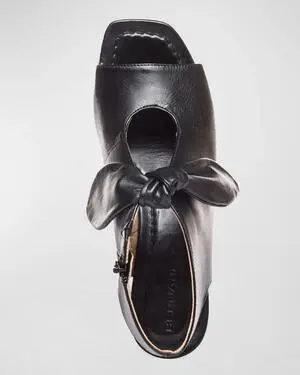 Bernardo Lizzie Leather Knot Sandals - Black