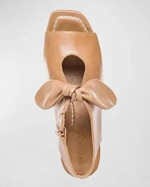 Bernardo Lizzie Leather Knot Sandals - Sand