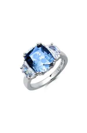 CRISLU Synthetic Quartz Cocktail Ring - Blue
