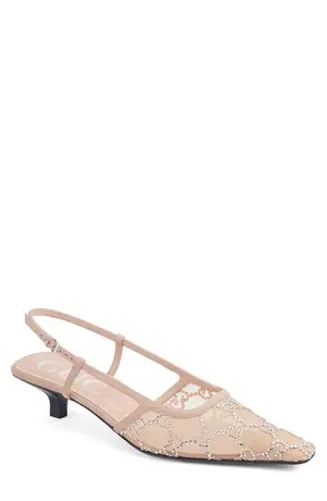 Gucci Tom Gg Crystal Slingback Pump