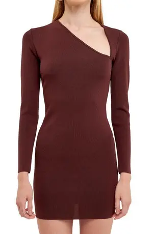 Endless Rose Cutout Long Sleeve Minidress - Brown