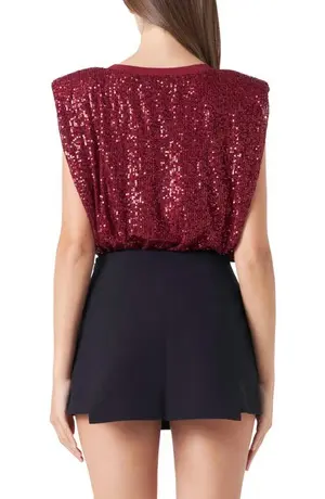 Endless Rose Sequin Top - Bordeaux