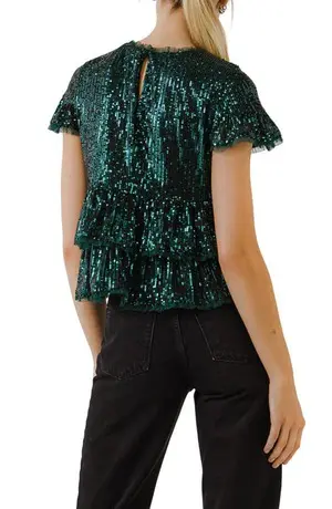 Endless Rose Sequin Babydoll Top