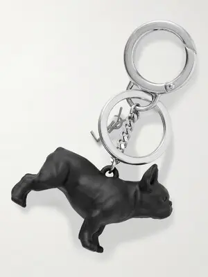 Saint Laurent Silver-tone And Resin Key Fob