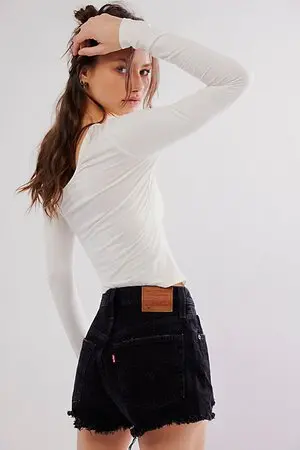 LEVI'S LEVI'S 501 High-Rise Denim Shorts Black