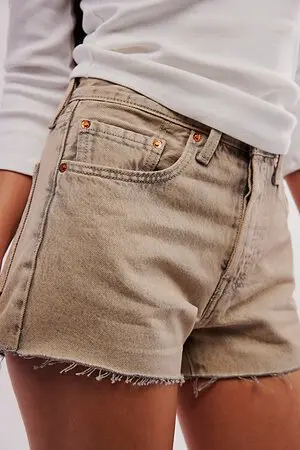 LEVI'S 501 High-Rise Denim Shorts Coastal Khaki