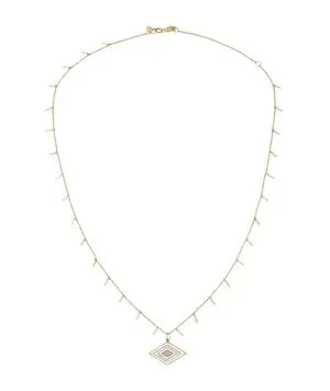 SYDNEY EVAN Large Groovy Eye Diamond And Enamel Necklace - Gold