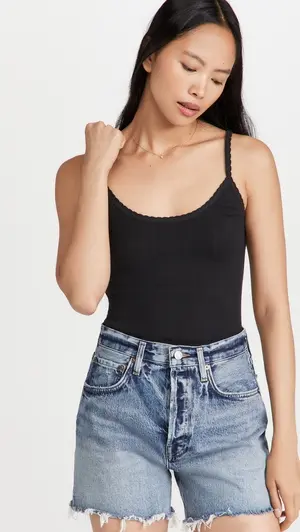 LESET Pointelle Tank Top - Black