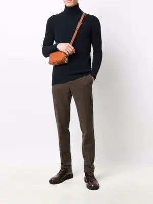 ROBERTO COLLINA Roll Neck Knitted Jumper - Blue