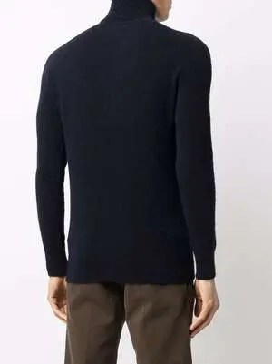 ROBERTO COLLINA Roll Neck Knitted Jumper - Blue