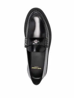 Saint Laurent Teddy Penny Loafers - Black | Editorialist