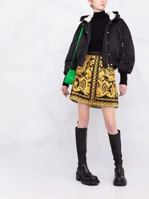 Versace Barocco Pleated Skirt - Black