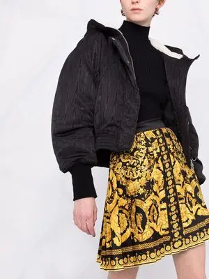 Versace Barocco Pleated Skirt - Black