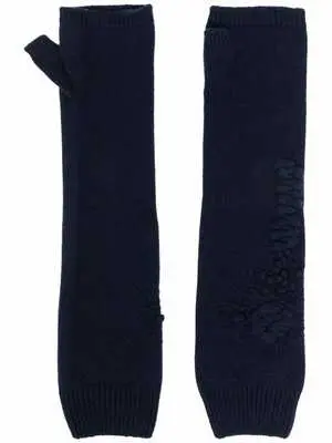 BARRIE Fingerless Cashmere Mittens - Blue