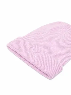 BARRIE Embroidered Cashmere Beanie - Purple