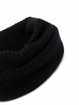 BARRIE Ribbed-knit Cashmere Snood - Black