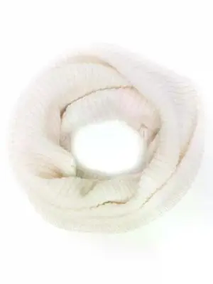 BARRIE Ribbed-knit Cashmere Snood - White
