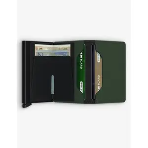 SECRID Slimwallet Matte Leather And Aluminium Cardholder - Green Black