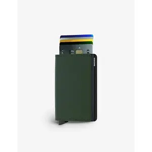 SECRID Slimwallet Matte Leather And Aluminium Cardholder - Green Black